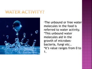 Control of water activity -Dr KG/KCET | PPTX