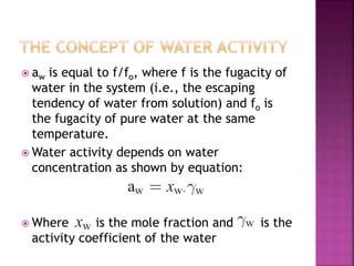Control of water activity -Dr KG/KCET | PPTX