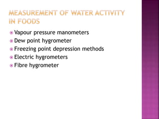 Control of water activity | PDF