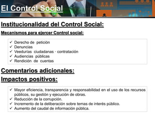 Control organizacional - Control politico - Control social - Control ...