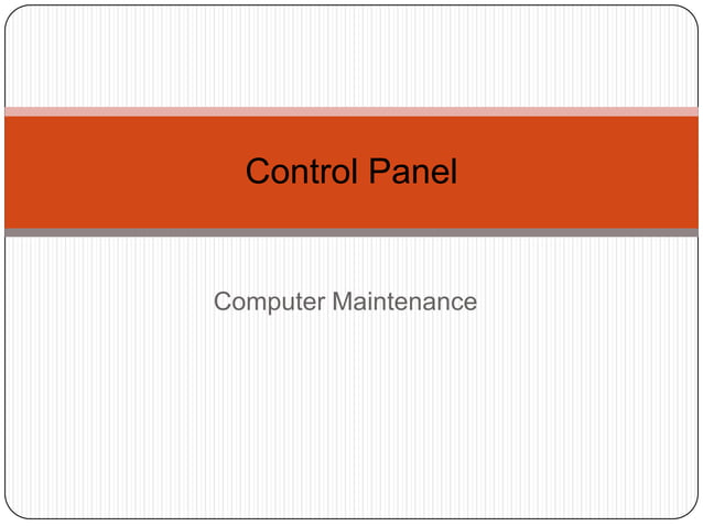Control Panel | PPTX