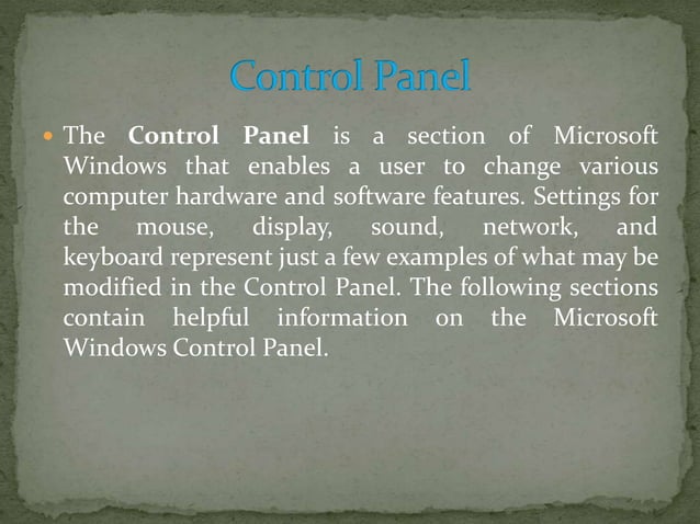 Control panel | PPT