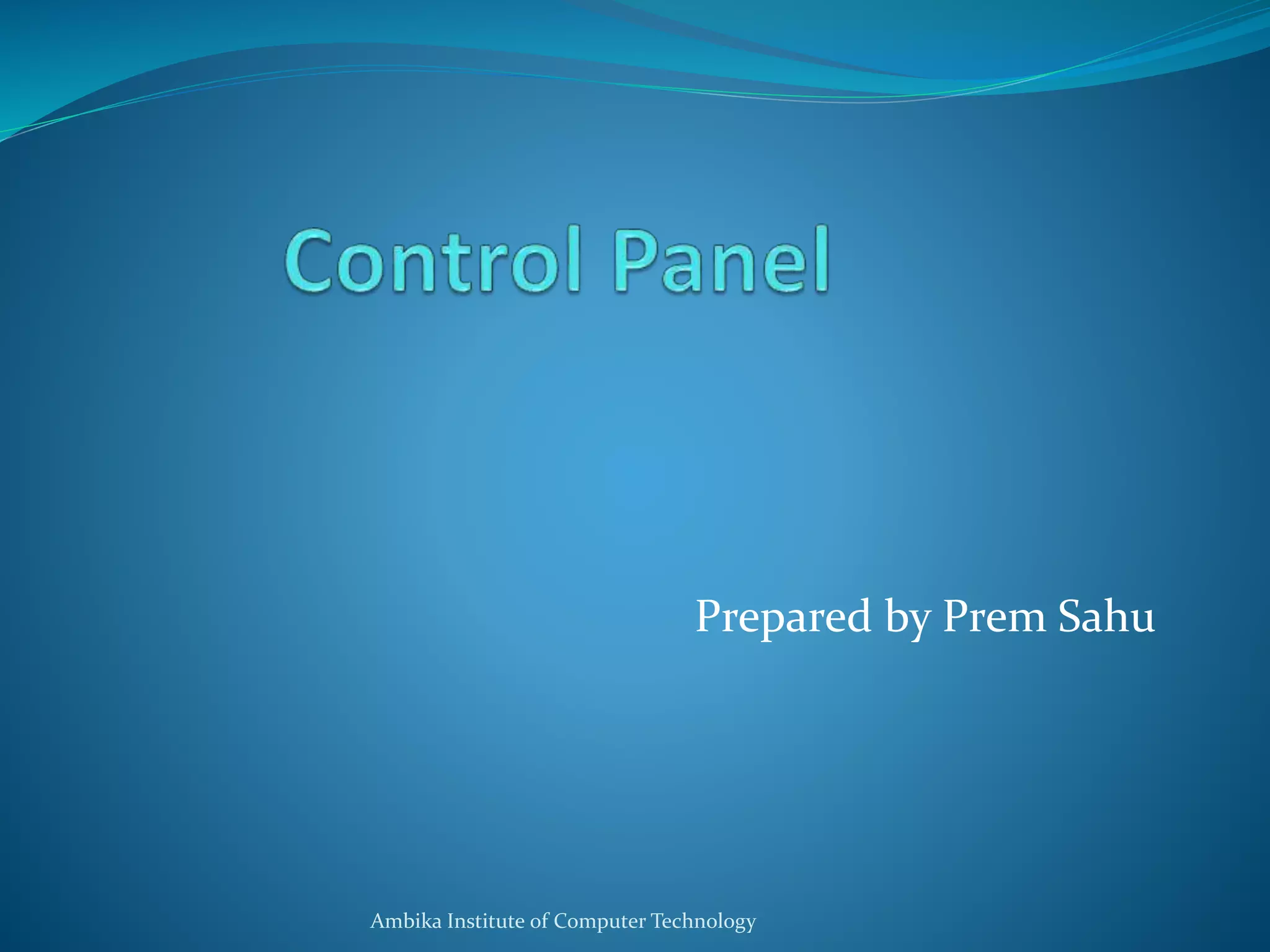 Control panel | PPTX