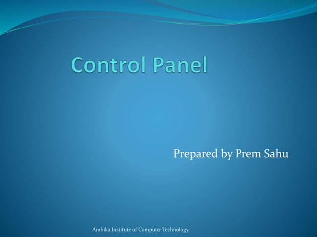 Control panel | PPTX