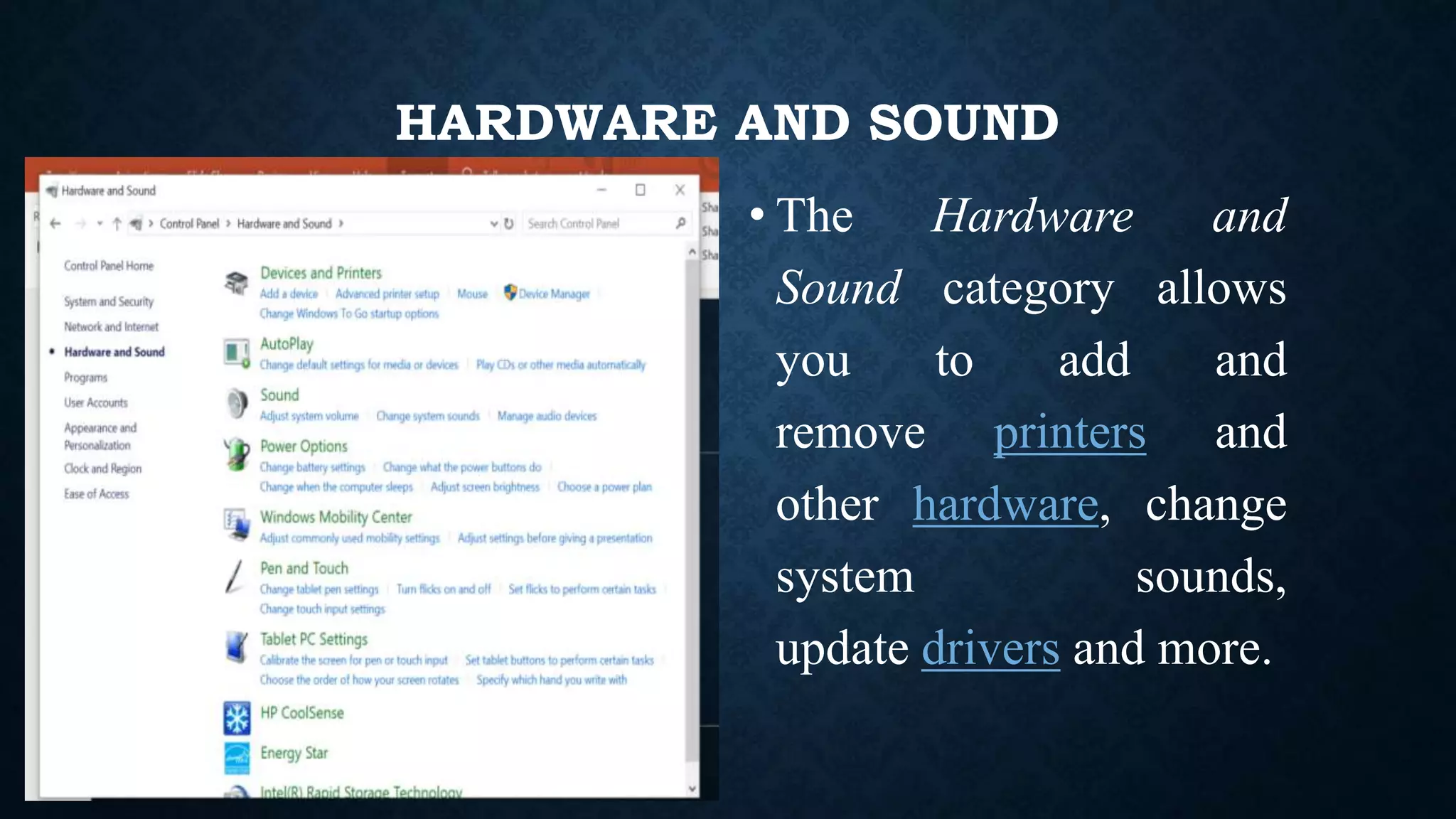 Control panel | PPTX