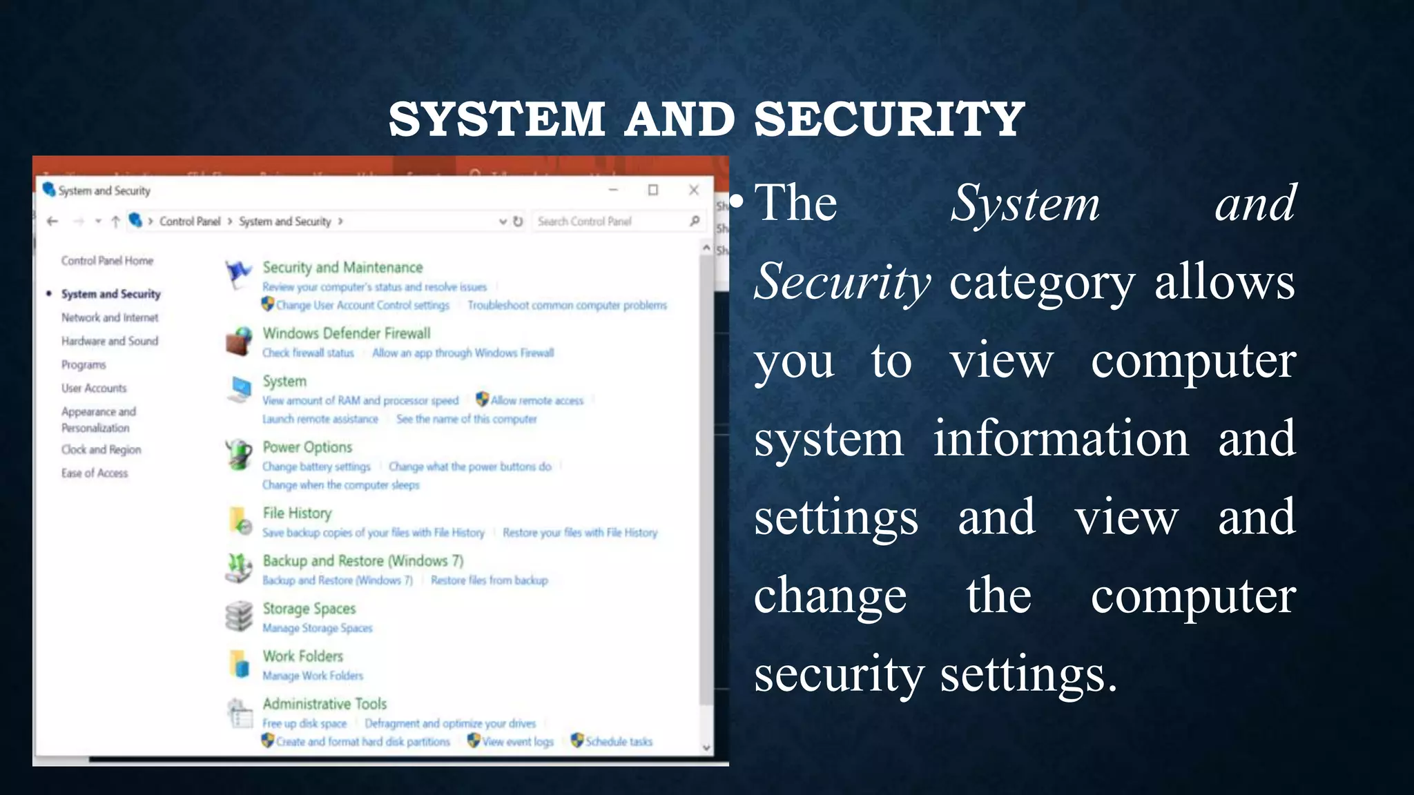 Control panel | PPTX