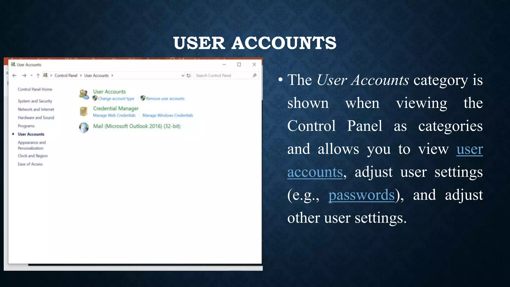 Control panel | PPTX