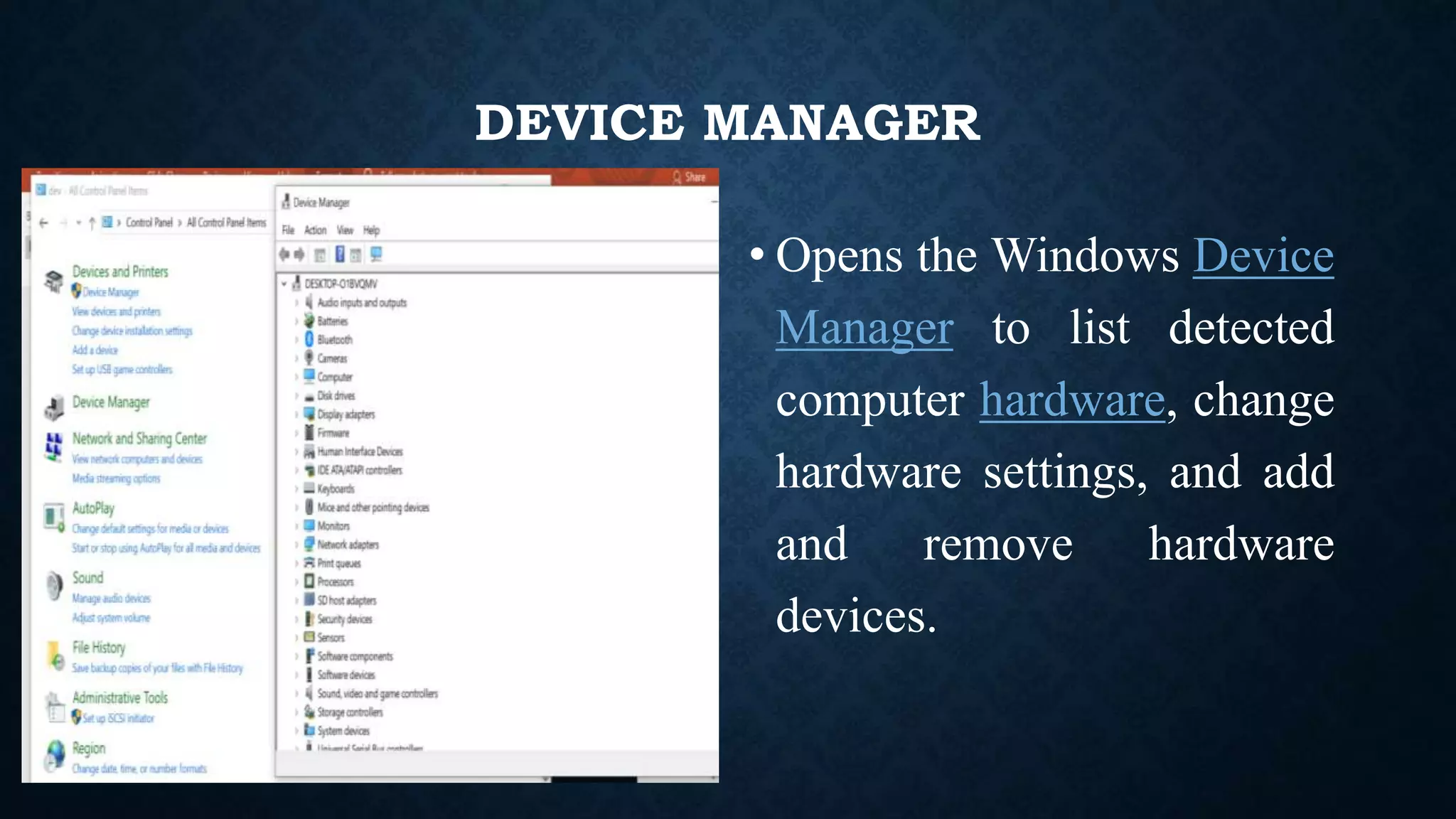 Control panel | PPTX