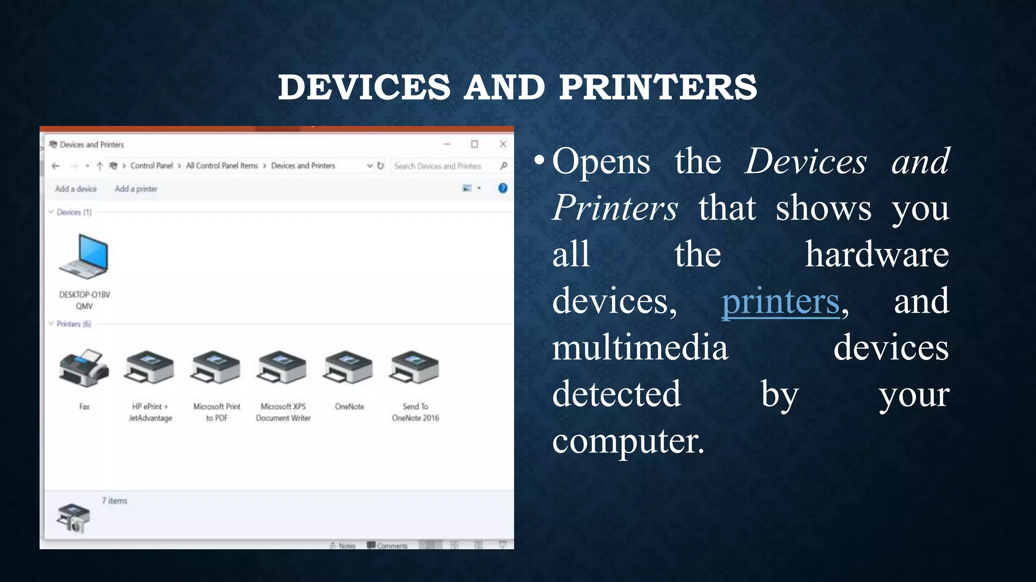 Control panel | PPTX