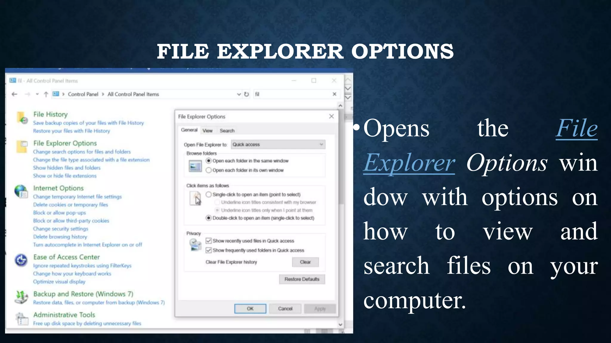 Control panel | PPTX