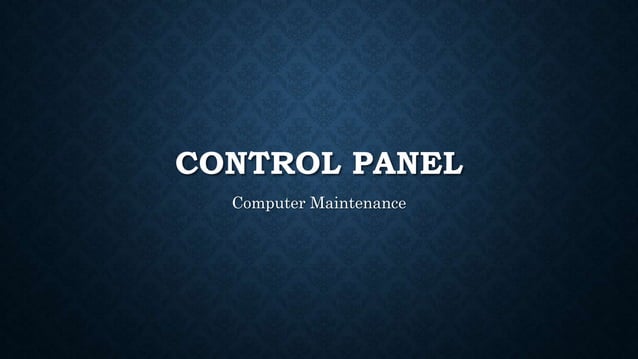 Control panel | PPTX