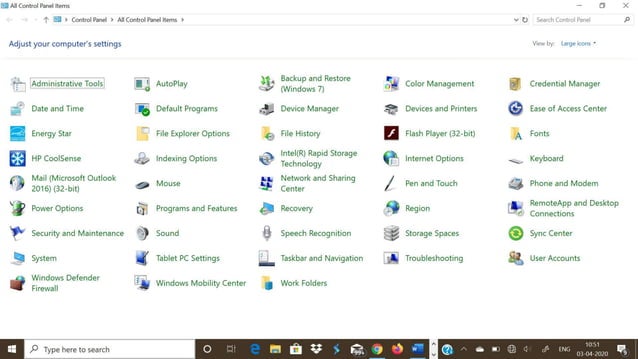 Control panel | PPTX