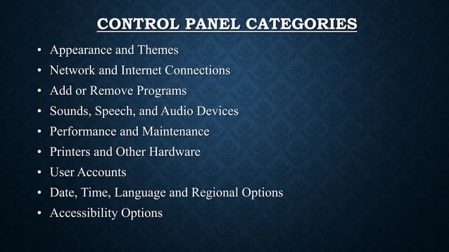 Control panel | PPTX