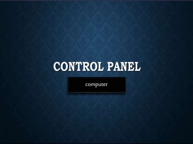 Control panel | PPT
