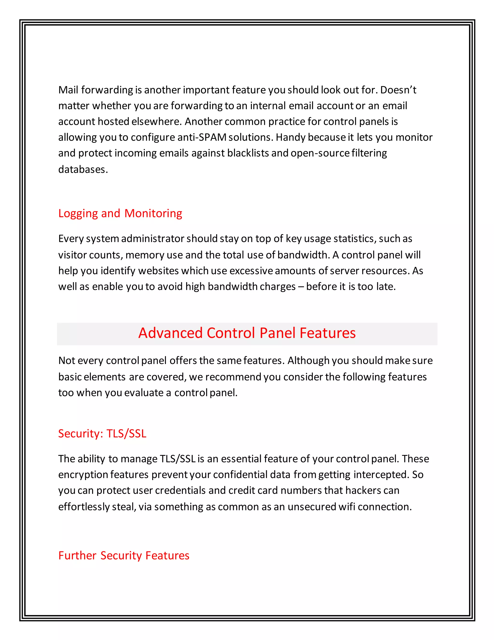 Control panel by | DOCX