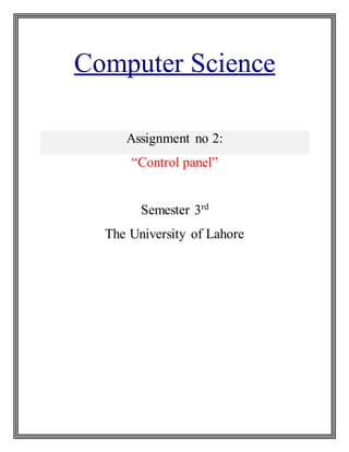 Control panel by | DOCX