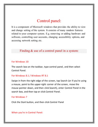 Control panel by | DOCX
