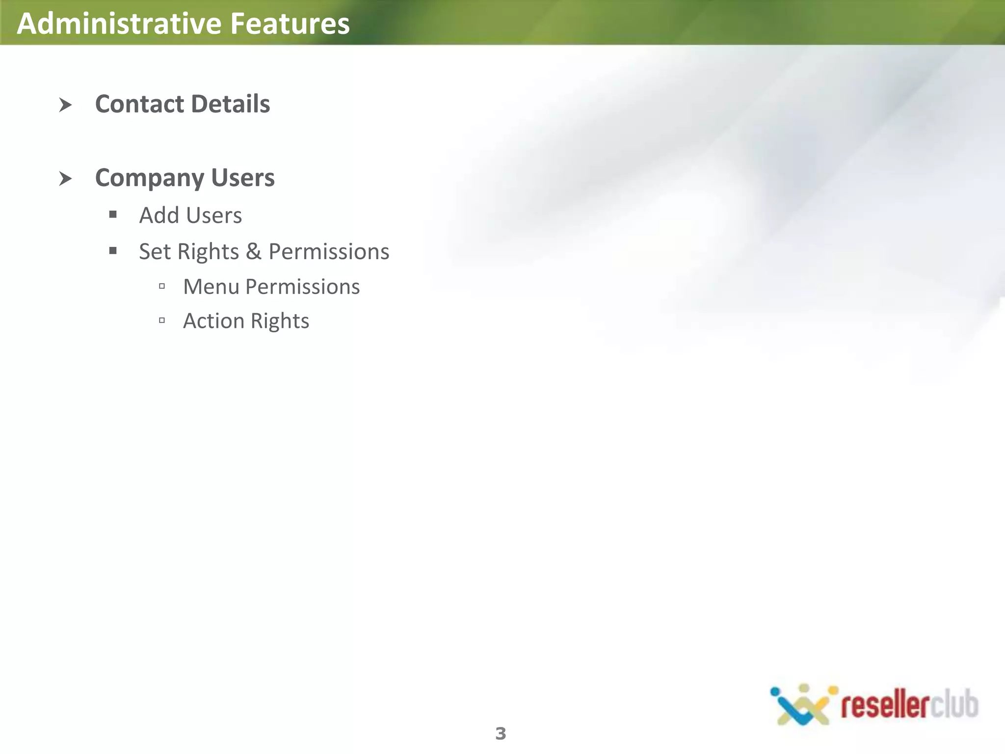 Control Panel Demo @ ResellerClub | PPTX | Web Hosting | Internet