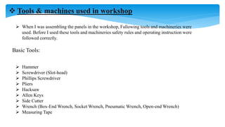 This ppt is based on the working and the making of the control panels ...