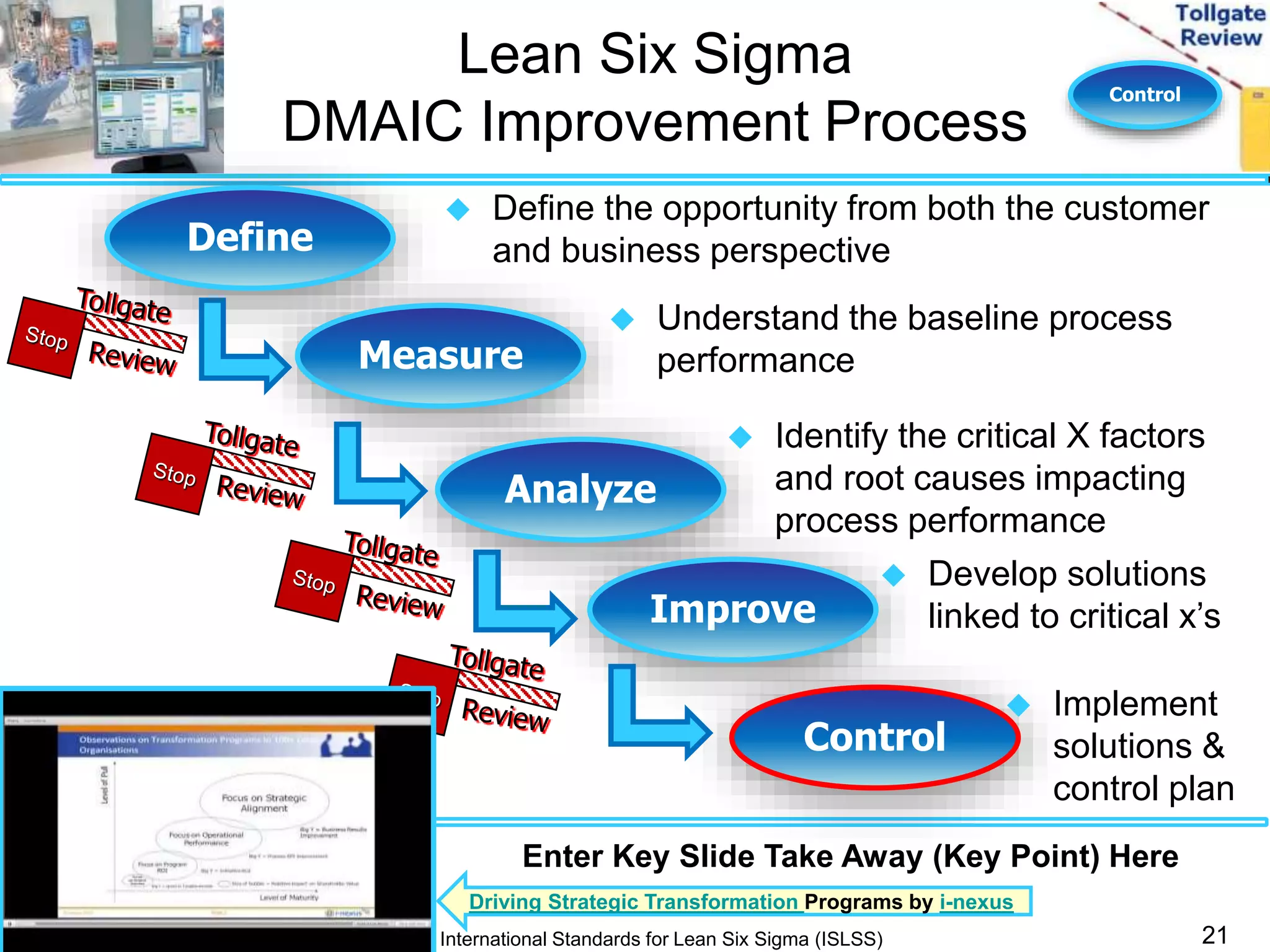 Control phase lean six sigma tollgate template | PPTX