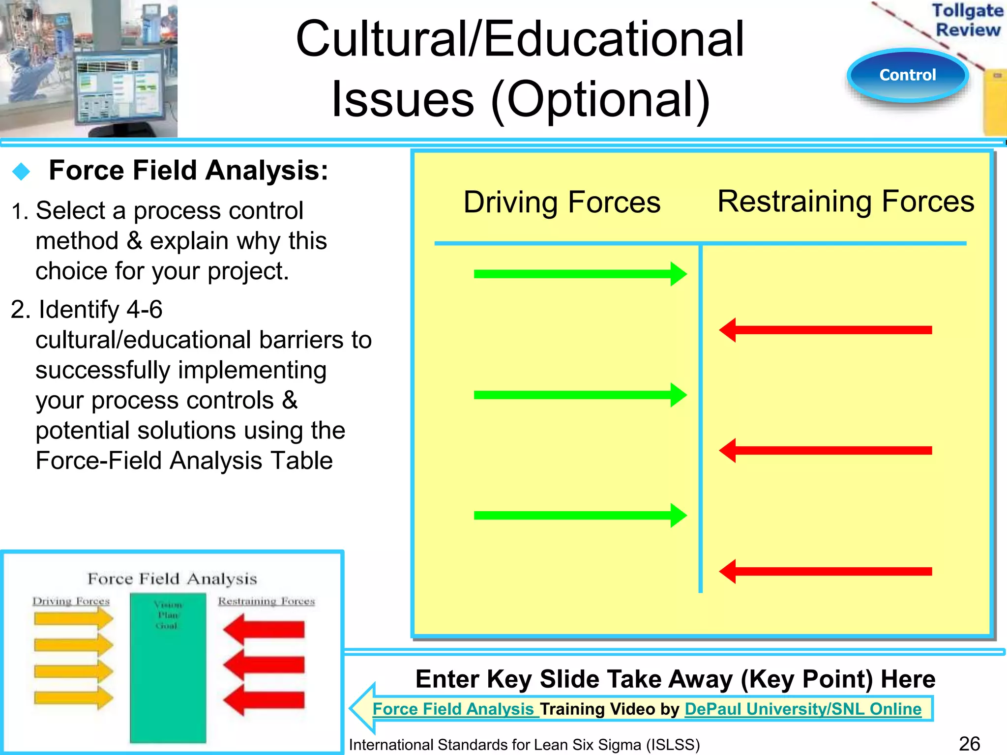 Control phase lean six sigma tollgate template | PPTX