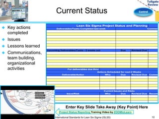 Control phase lean six sigma tollgate template | PPTX