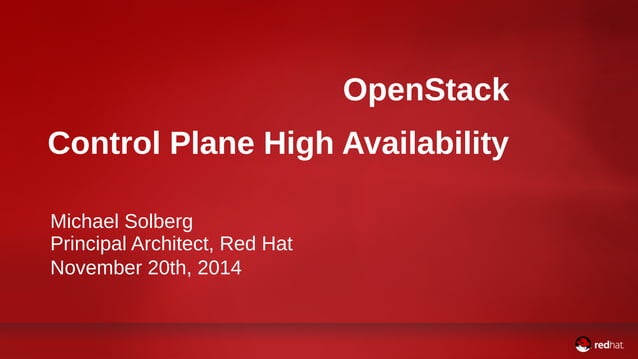 OpenStack Control Plane High Availability | PPT