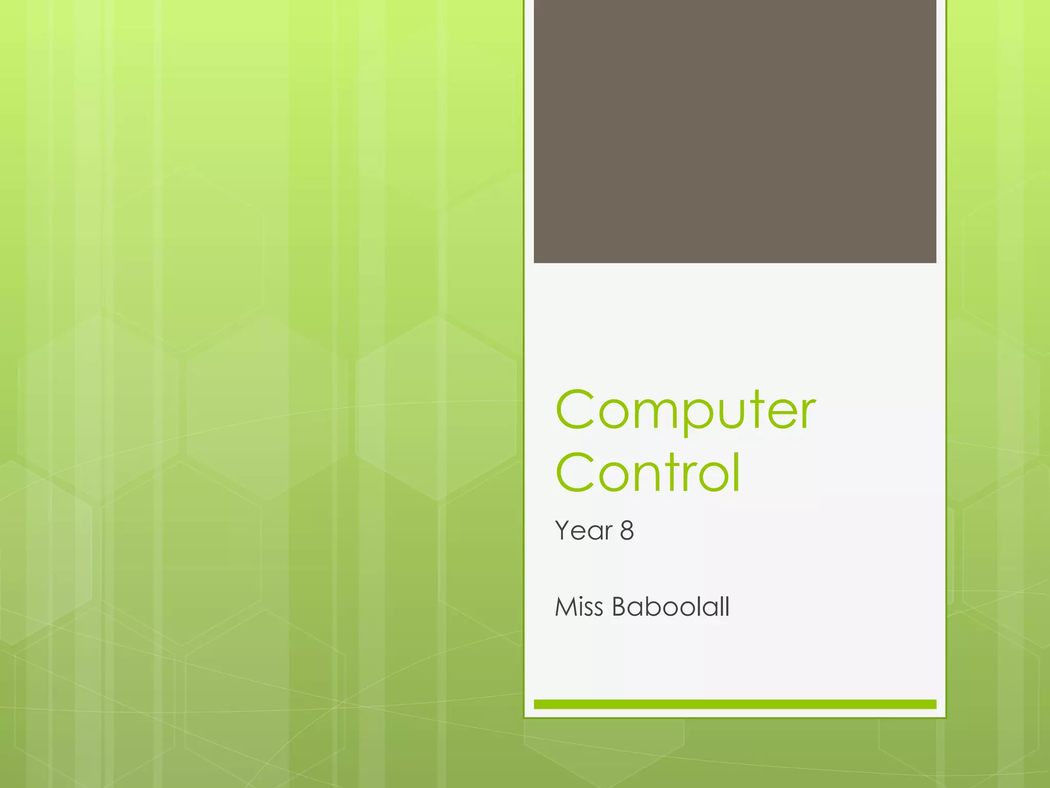 Computer Control | PPT