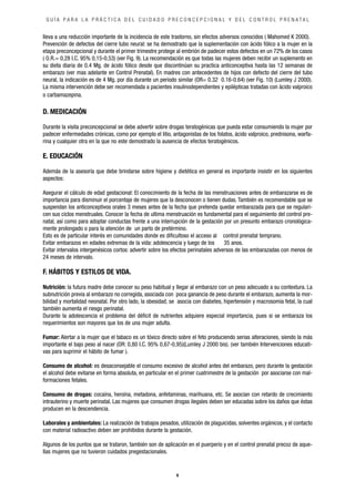 EL CUIDADO PRENATAL: Guia preconcepcional y prenatal Argentina 2001 | PDF
