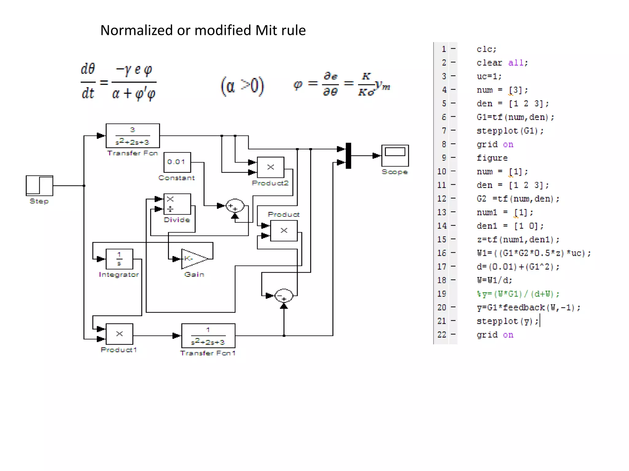Some Adaptive Control Schemes Implementations Using Matlab Pptx