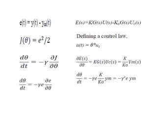 some adaptive control schemes implementations using matlab | PPTX