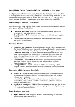 Control Room Design. pyrotechworkspacesoluction | PDF