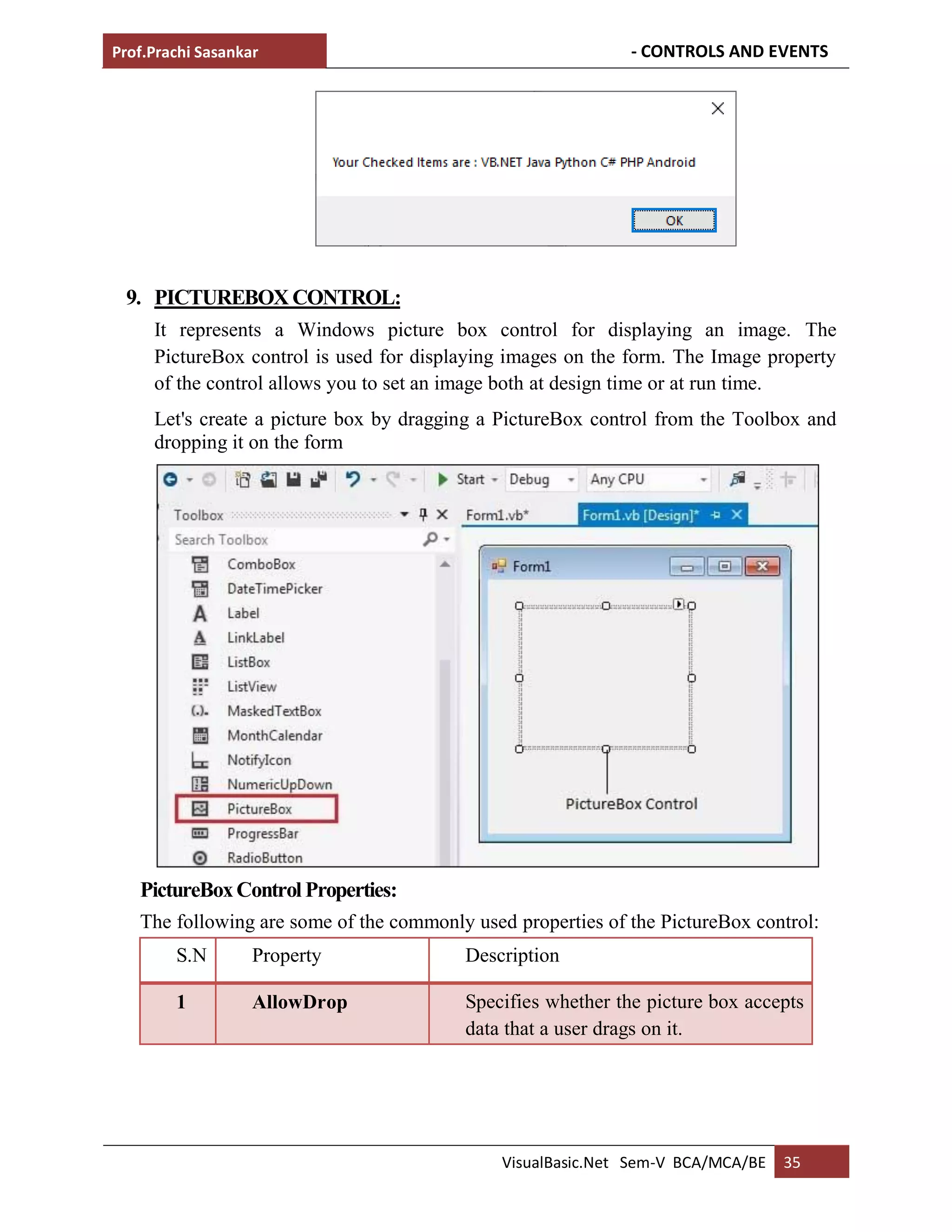 VB.Net-Controls and events | PDF