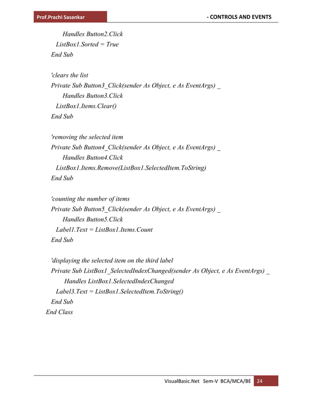 VB.Net-Controls and events | PDF