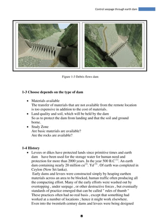 Control Seepage Thought Earth Dams | PDF