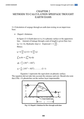 Control Seepage Thought Earth Dams | PDF