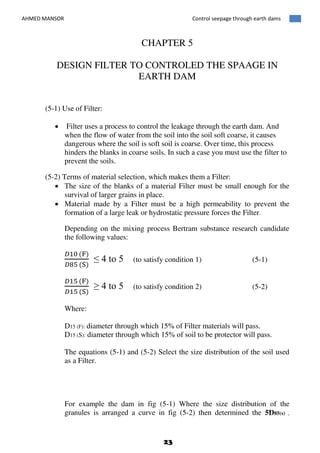 Control Seepage Thought Earth Dams | PDF