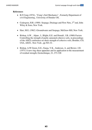 Control Seepage Thought Earth Dams | PDF