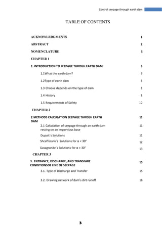 Control Seepage Thought Earth Dams | PDF