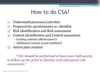 Control self assessment (csa) | PPTX