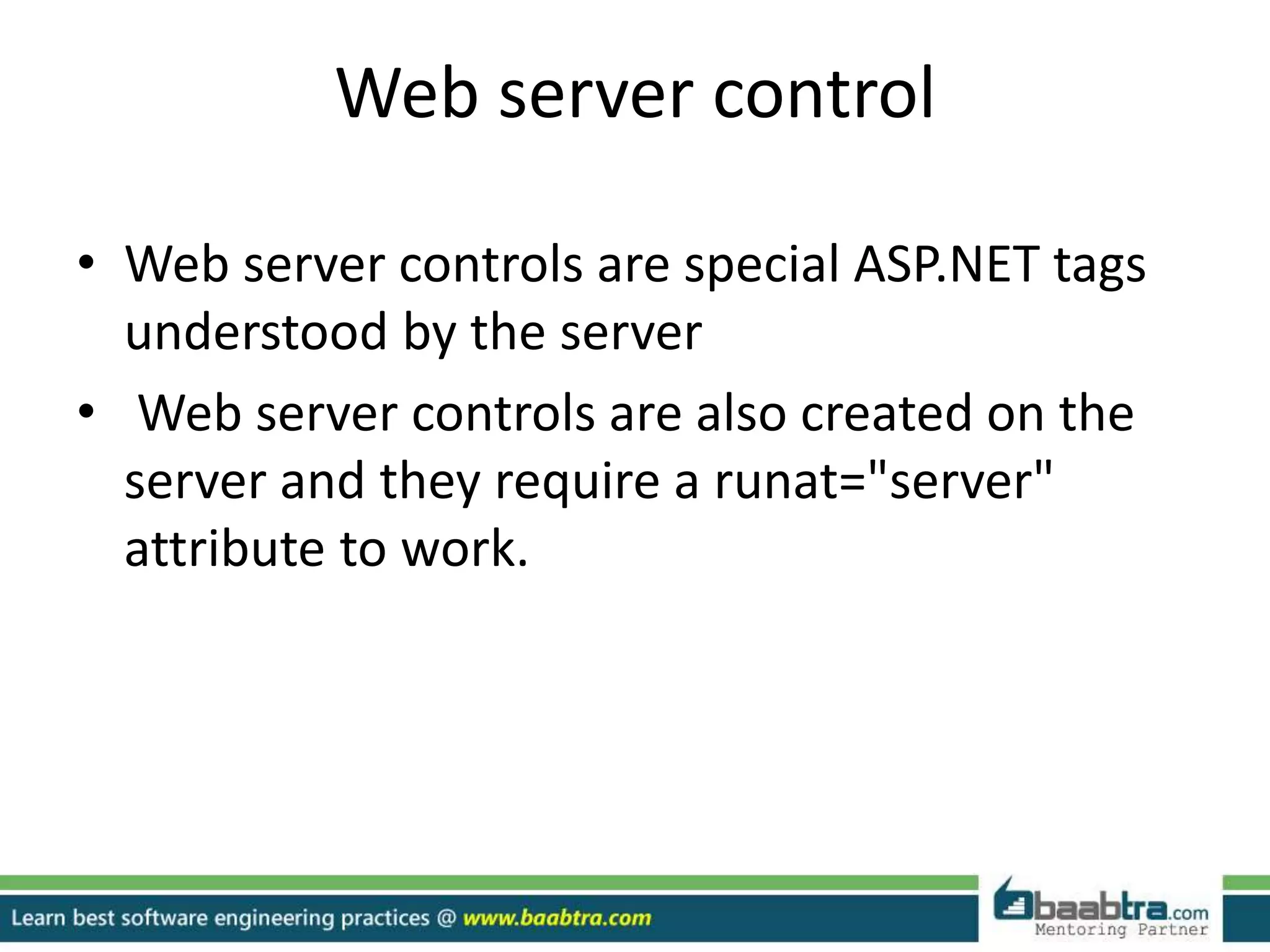 Controls in asp.net | Web Development | Internet