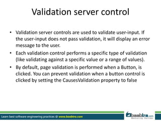 Controls in asp.net | Web Development | Internet