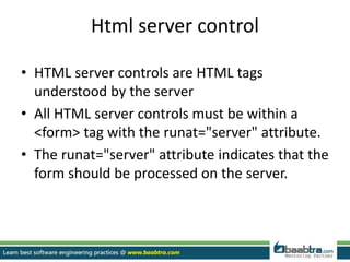 Controls in asp.net | Web Development | Internet