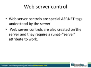 Controls in asp.net | Web Development | Internet