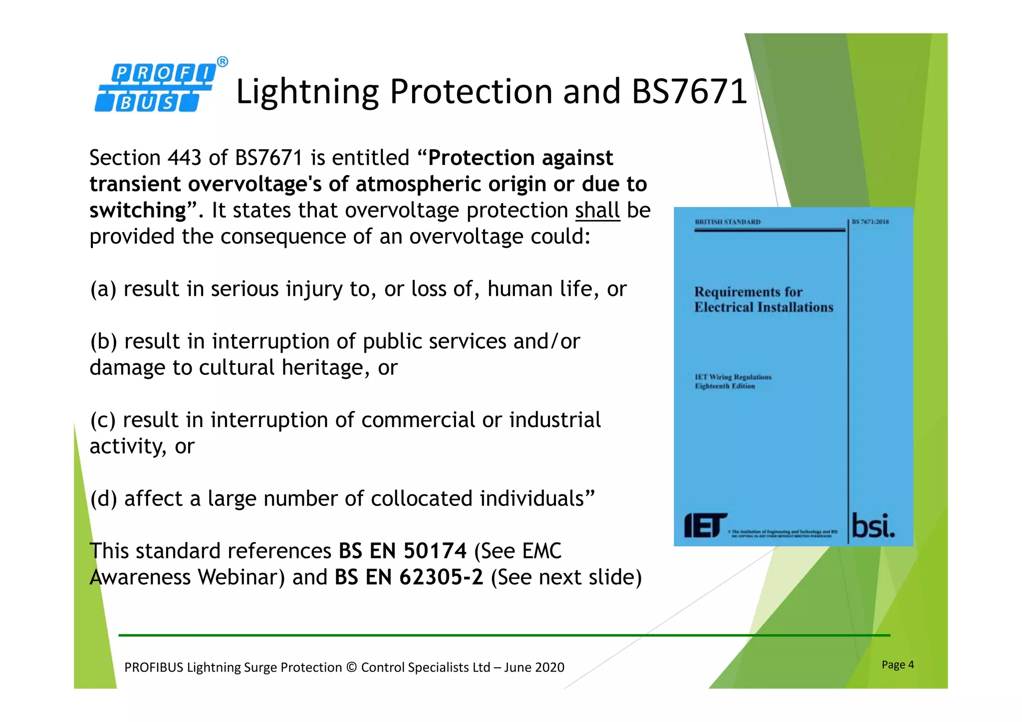 PROFIBUS lightning surge protection - Peter Thomas, CSL - 10 june 2020 ...