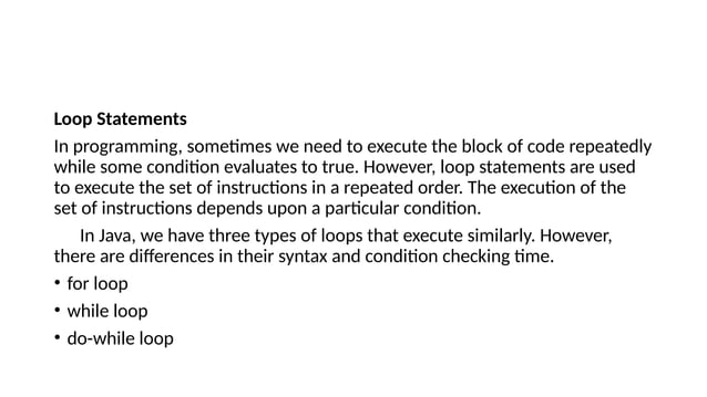 controlStatement.pptx, CONTROL STATEMENTS IN JAVA | PPTX