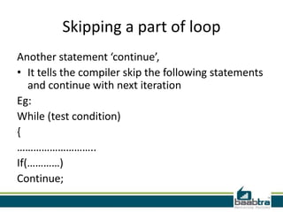 Control statement in c | PPTX