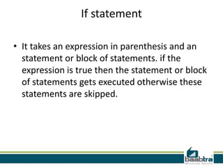 Control statement in c | PPTX