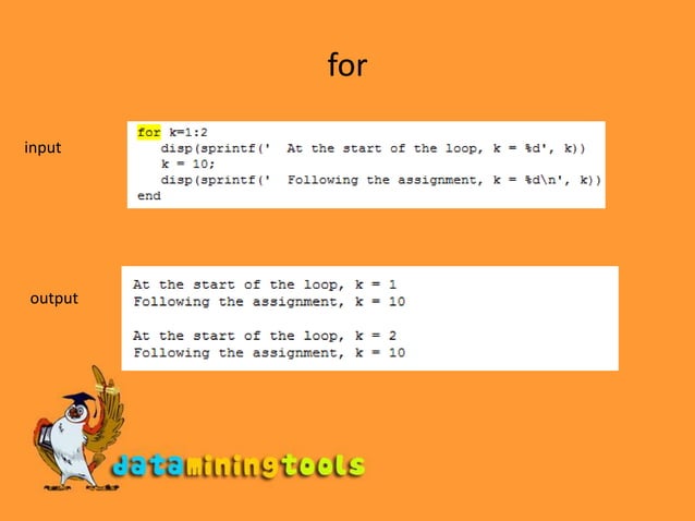 Control Statements in Matlab