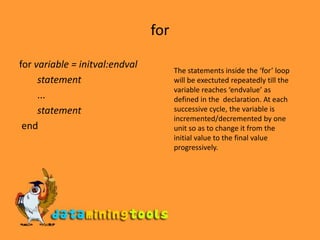 Matlab: Control Statements | PPT